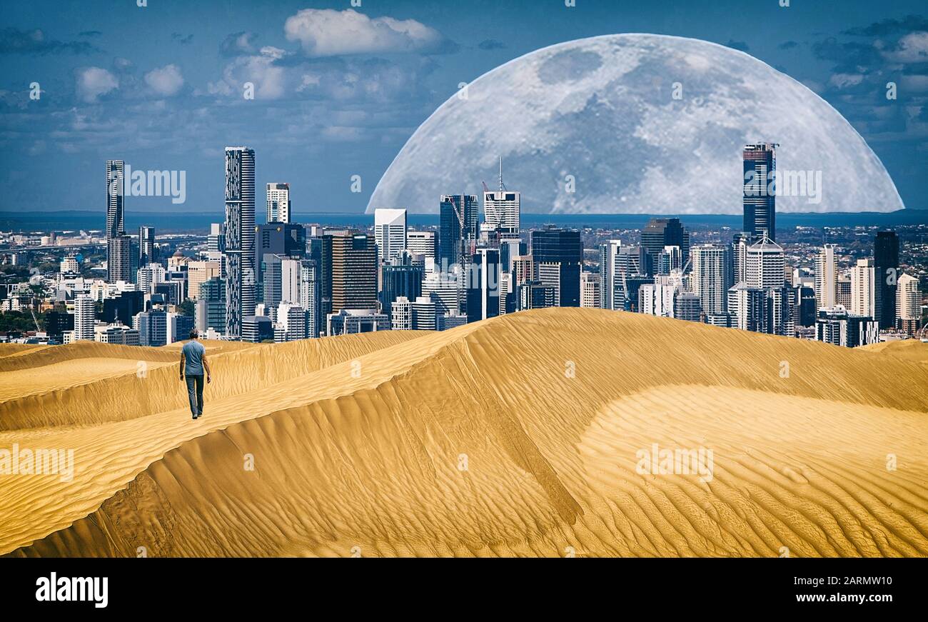 the future of civilization, climate change and desertification Stock ...