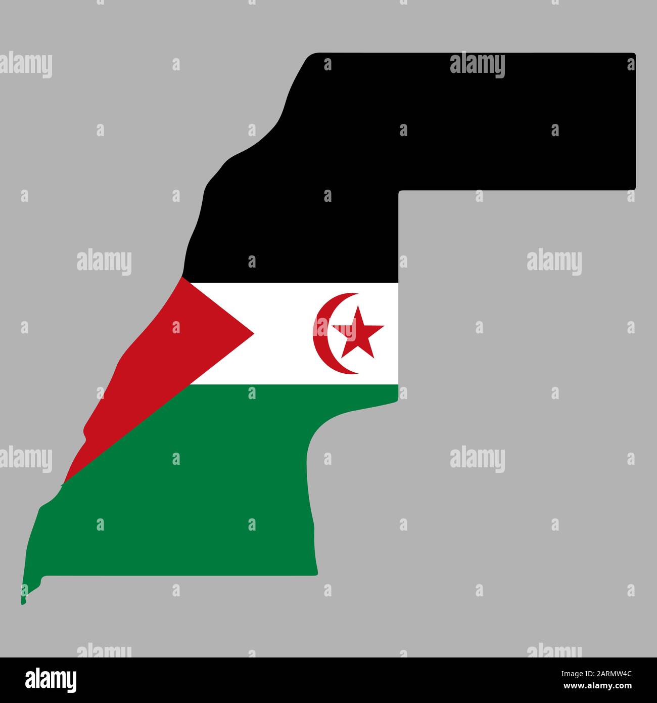 Sahrawi Arab Democratic Republic map flag vector Stock Vector Image ...