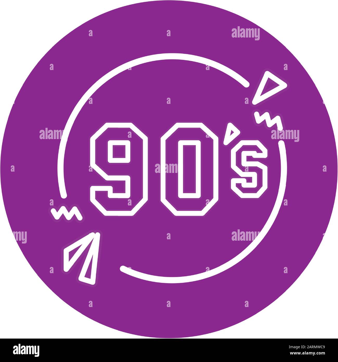 nineties sign retro style isolated icon Stock Vector Image & Art - Alamy
