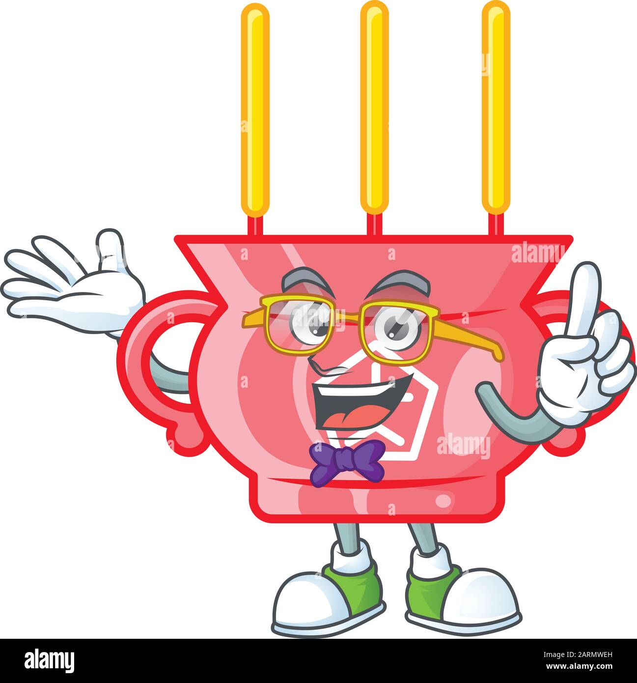 cartoon character of Geek chinese red incense design Stock Vector Image ...