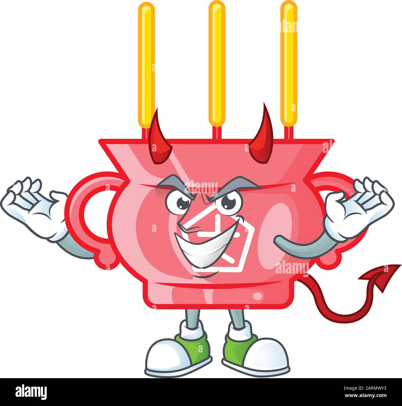 Devil chinese red incense Cartoon character design Stock Vector Image ...