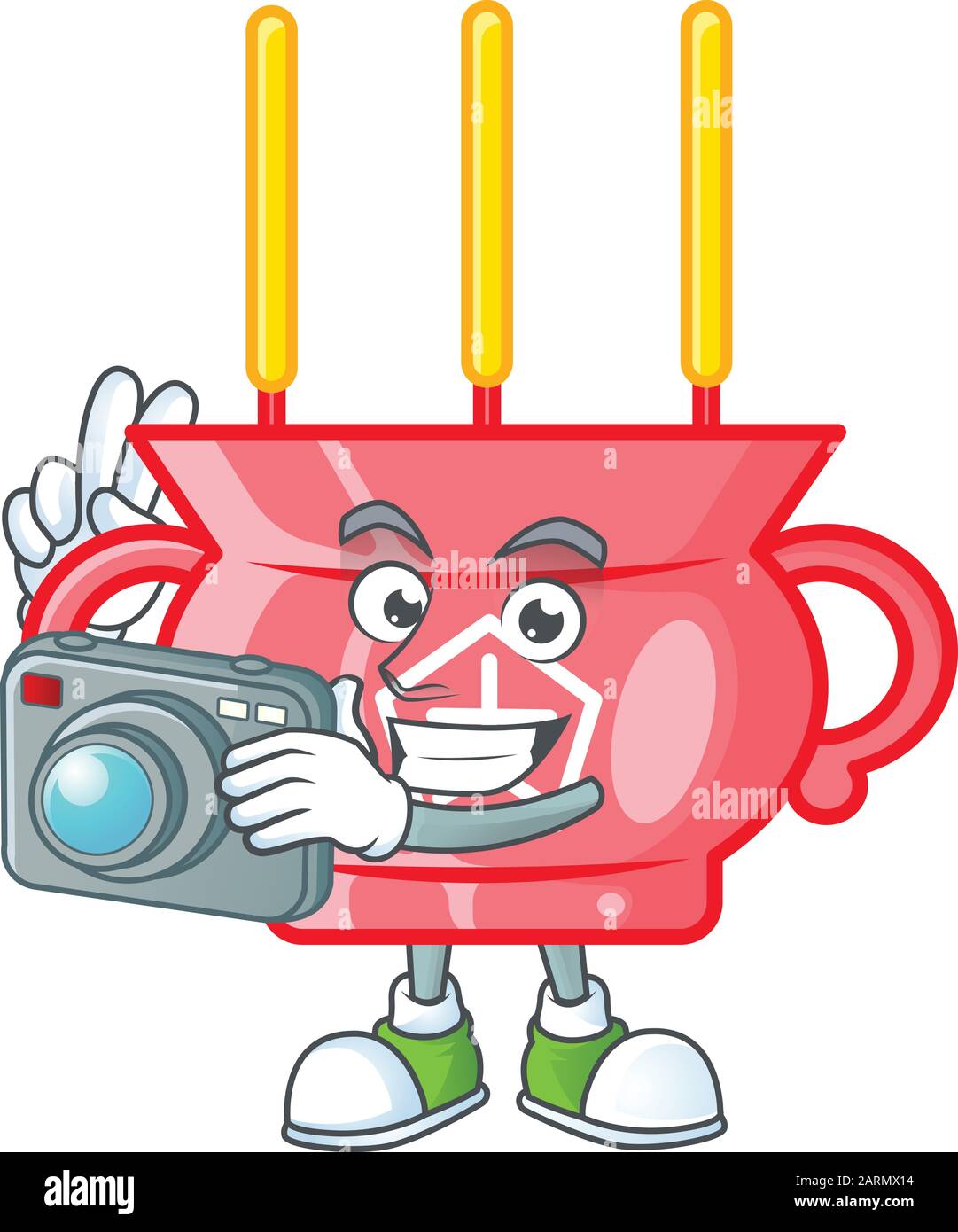 Cool Photographer chinese red incense character with a camera Stock ...