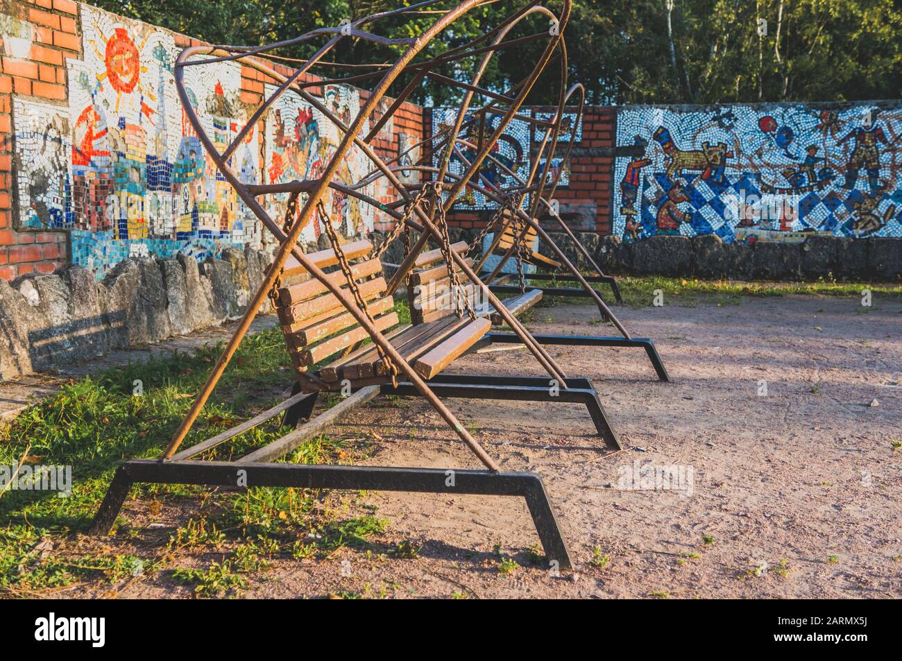Old wooden swing hi-res stock photography and images - Alamy