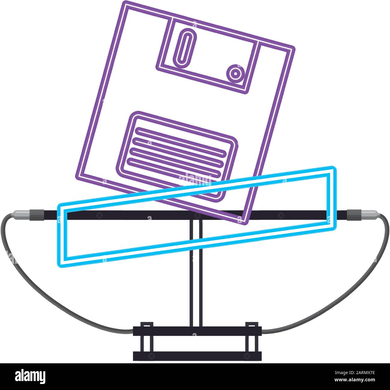 floppy nineties retro style neon light Stock Vector Image & Art - Alamy