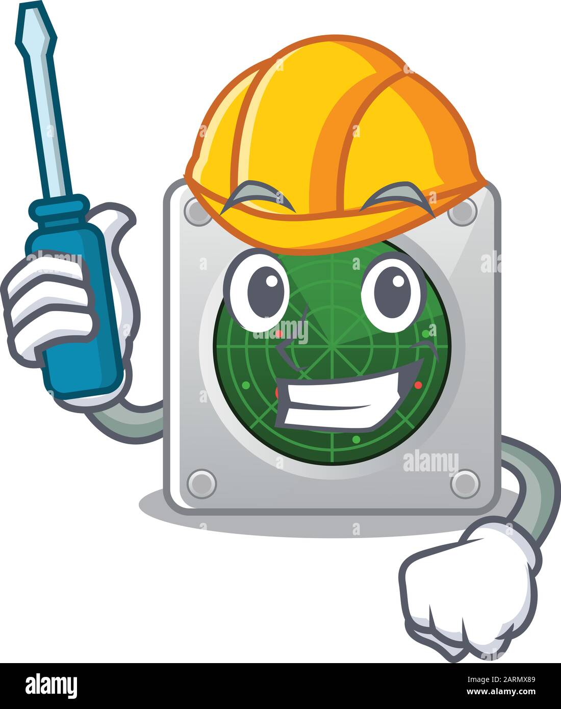 Cool automotive radar in cartoon character style Stock Vector Image ...