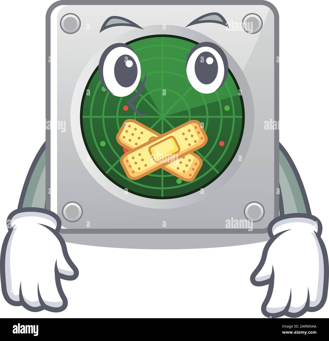 a silent gesture of radar mascot cartoon character design Stock Vector ...