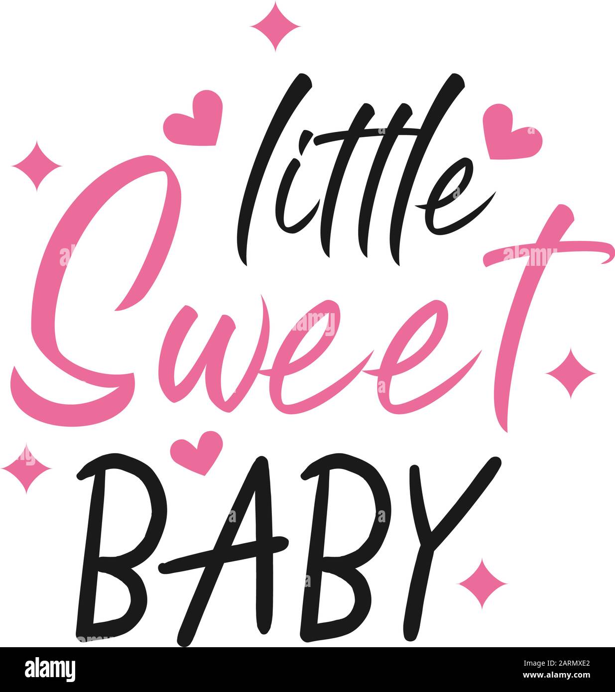 Baby quote lettering typography. Little sweet baby Stock Vector Image ...
