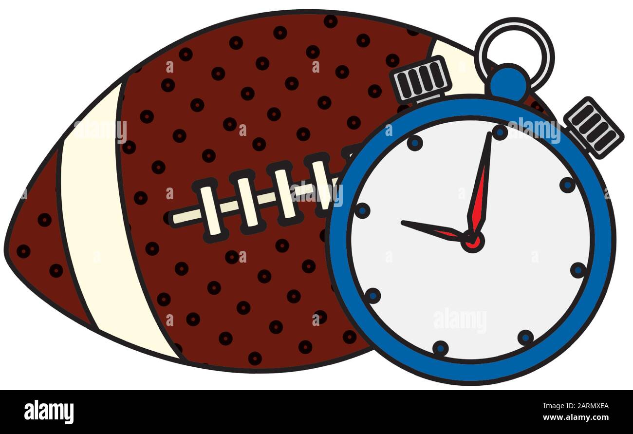chronometer with ball american football isolated icon Stock Vector ...