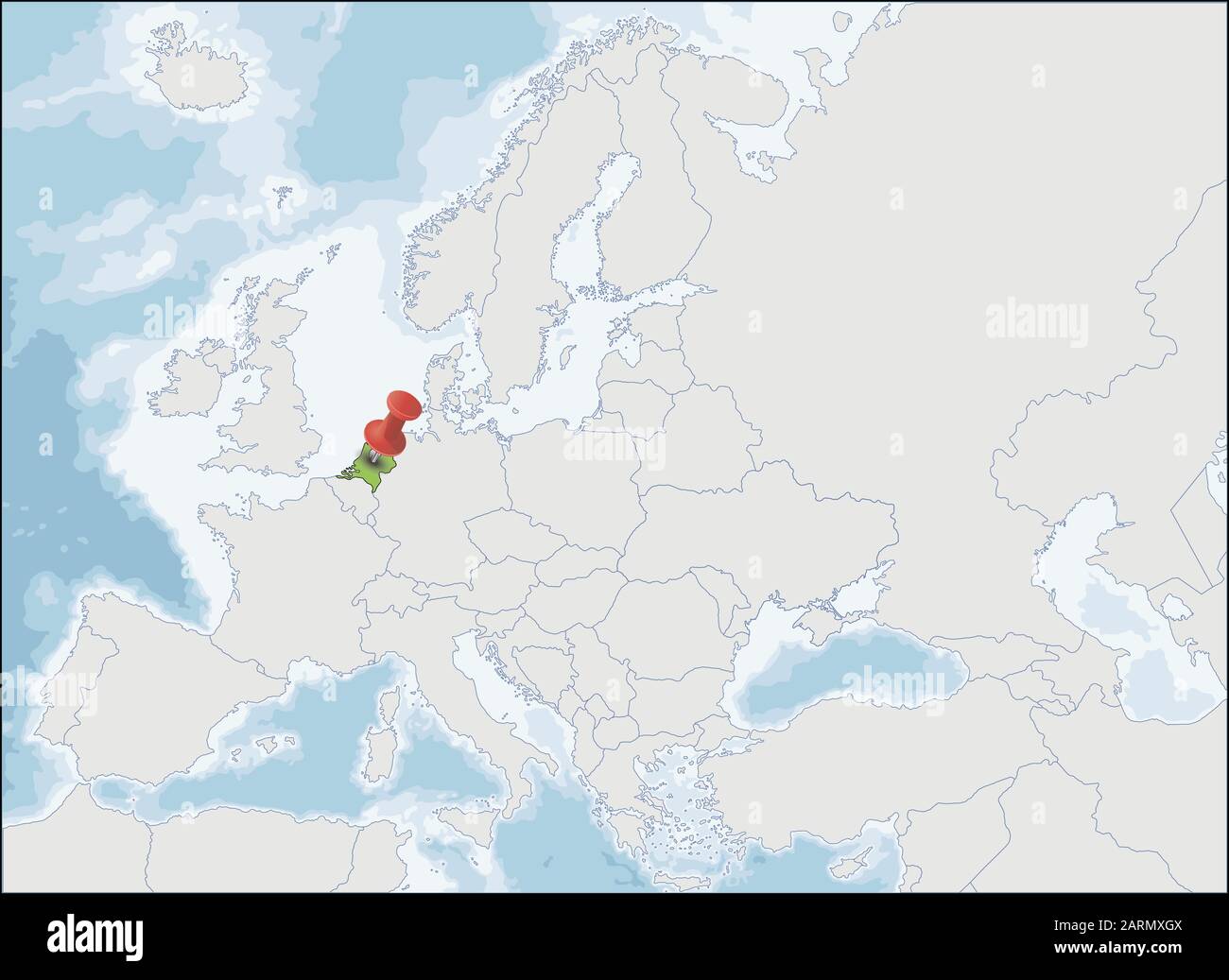 The Netherlands location on Europe map Stock Vector Image & Art - Alamy