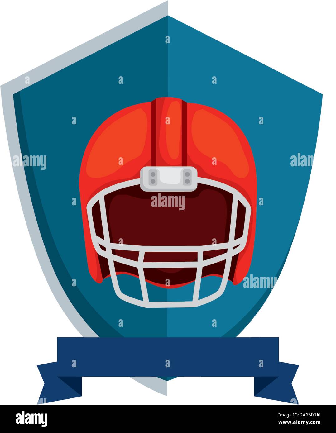 american football helmet in shield isolated icon Stock Vector Image ...