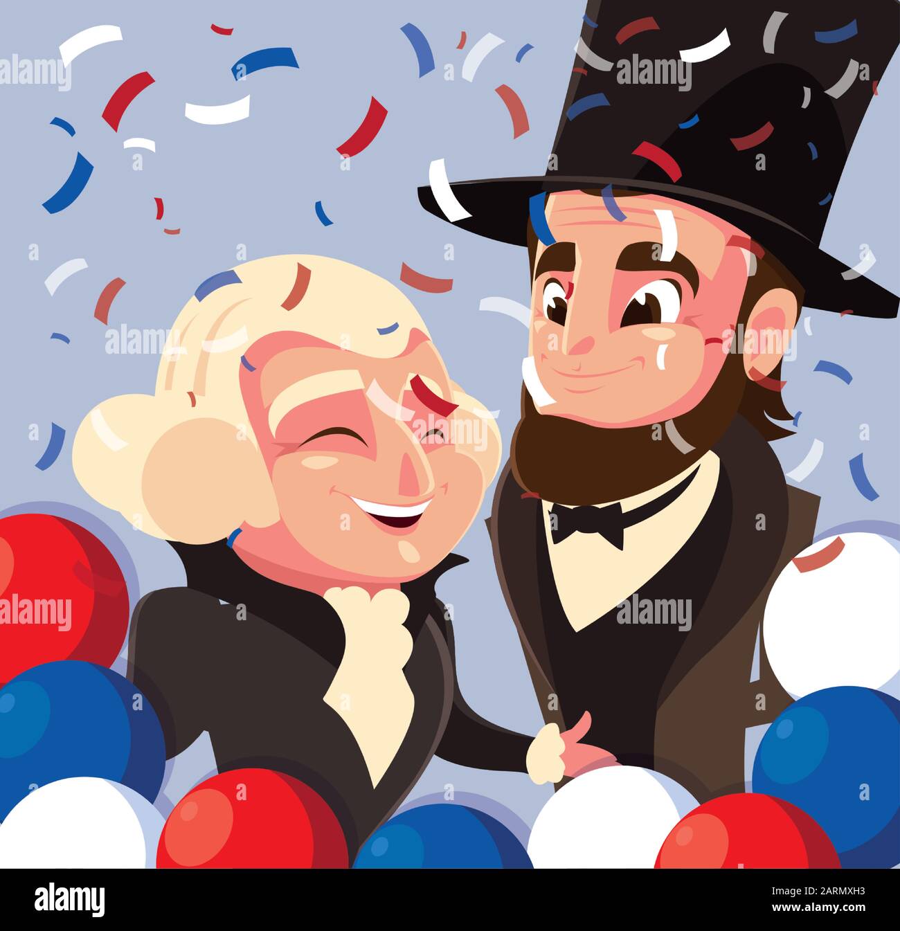 cartoon of presidents george washington and abraham lincoln, president ...