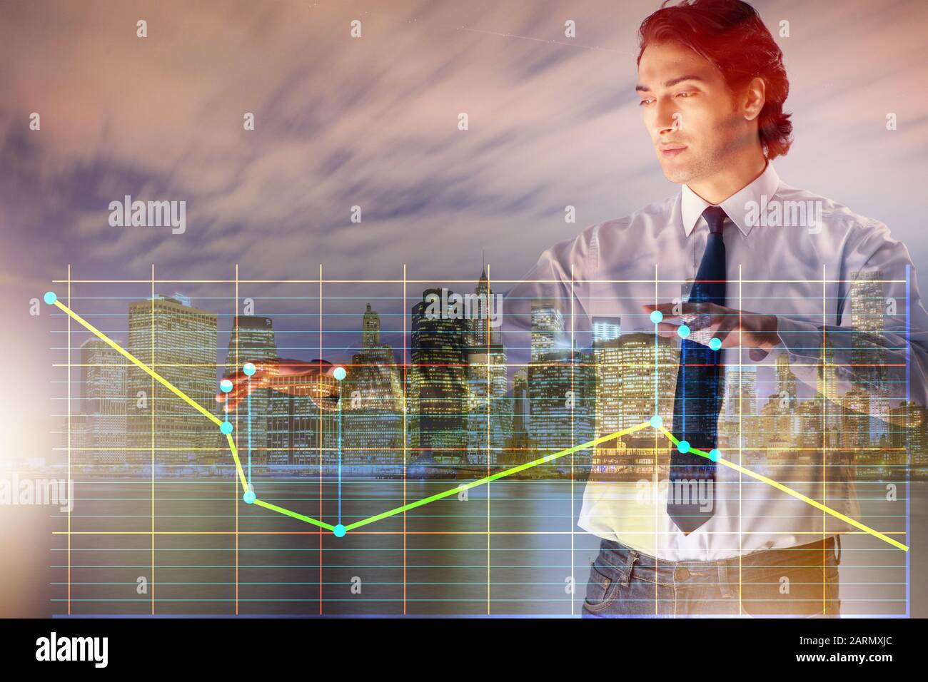 The businessman controlling the market with strings Stock Photo - Alamy