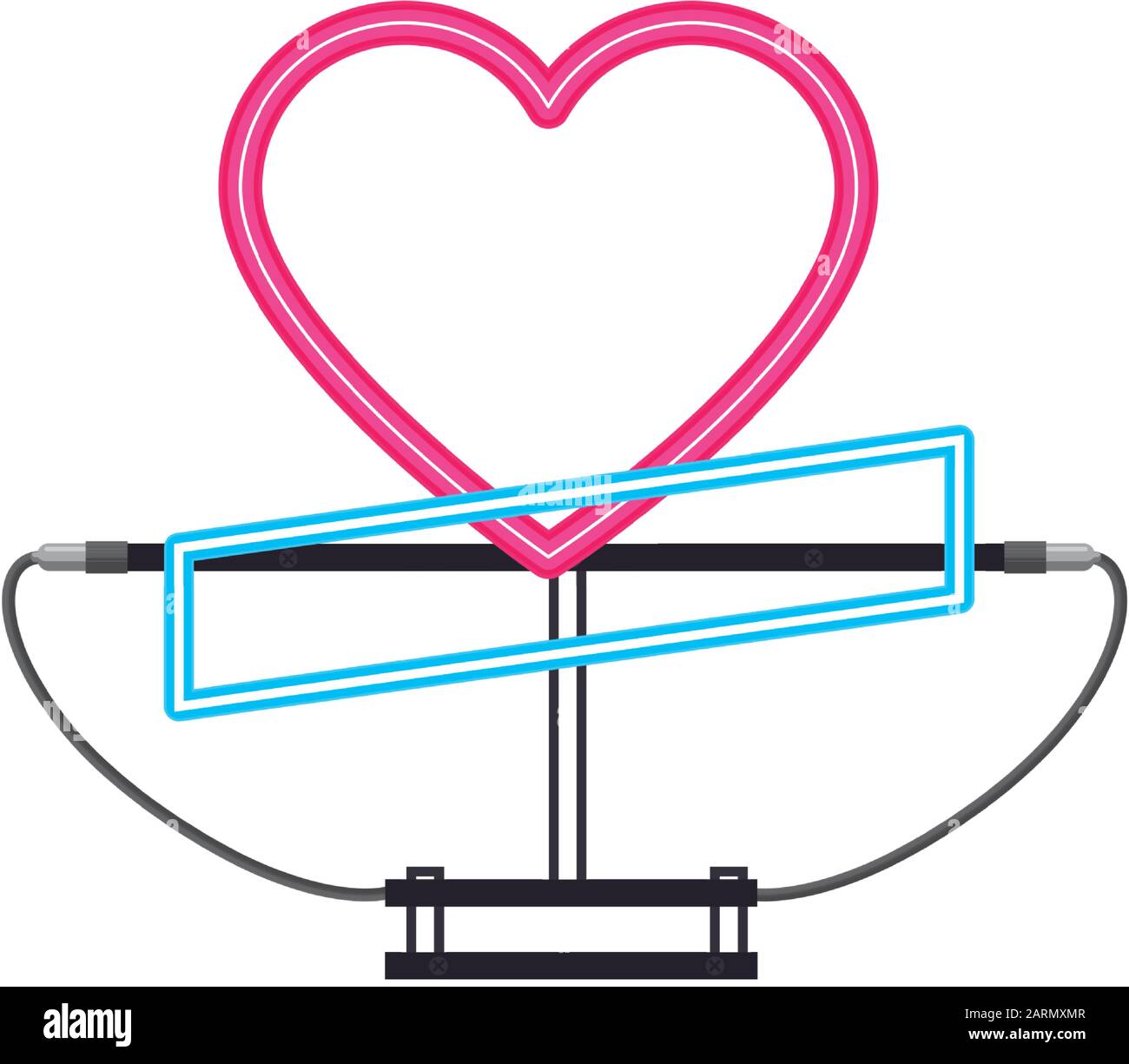 cute heart love neon light isolated icon Stock Vector Image & Art - Alamy