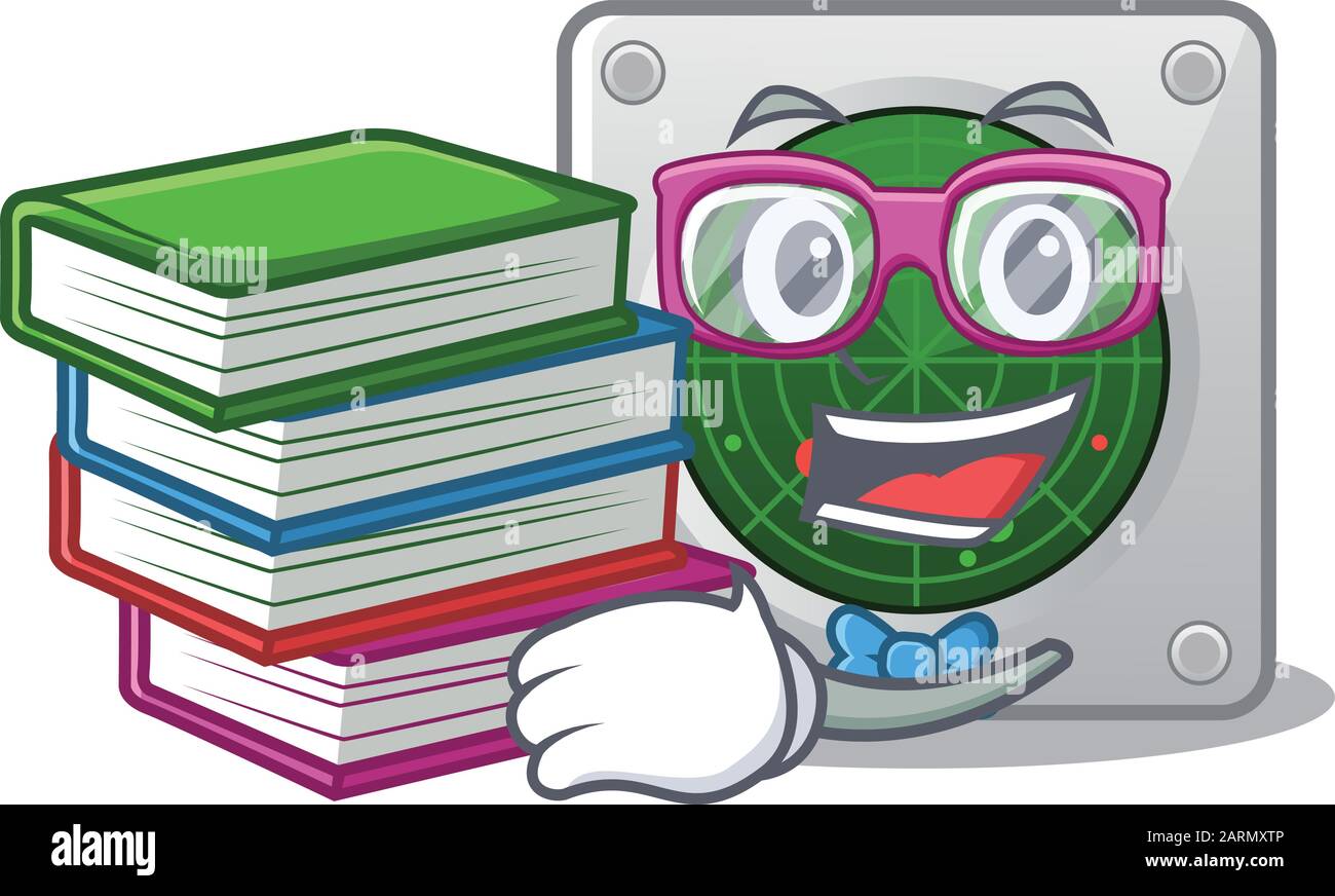 Cool and clever Student radar mascot cartoon with book Stock Vector ...
