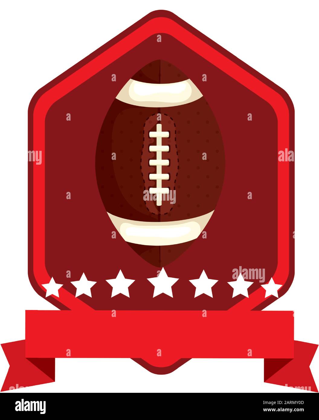 emblem with ball american football isolated icon Stock Vector Image ...