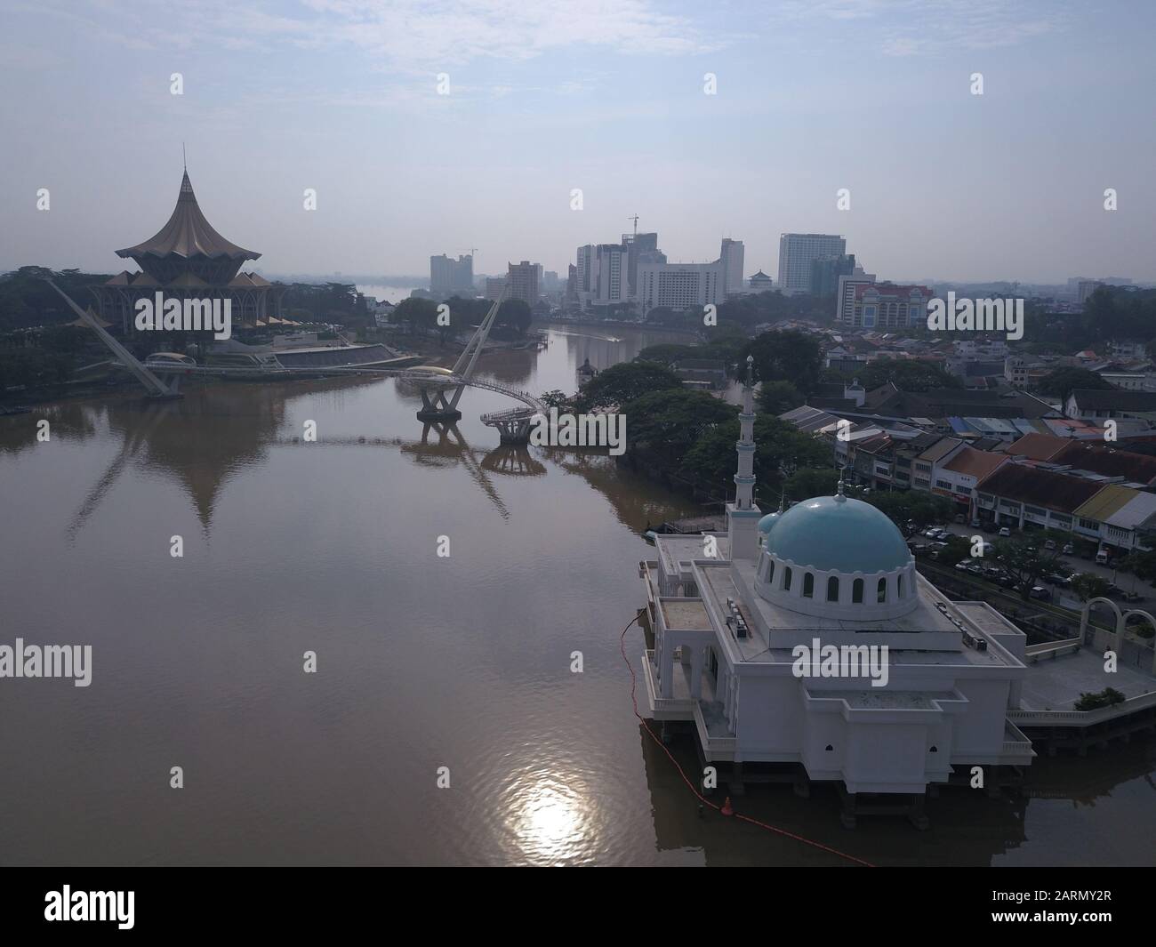 Kuching, Sarawak / Malaysia - November 8 2019: The buildings, landmarks ...