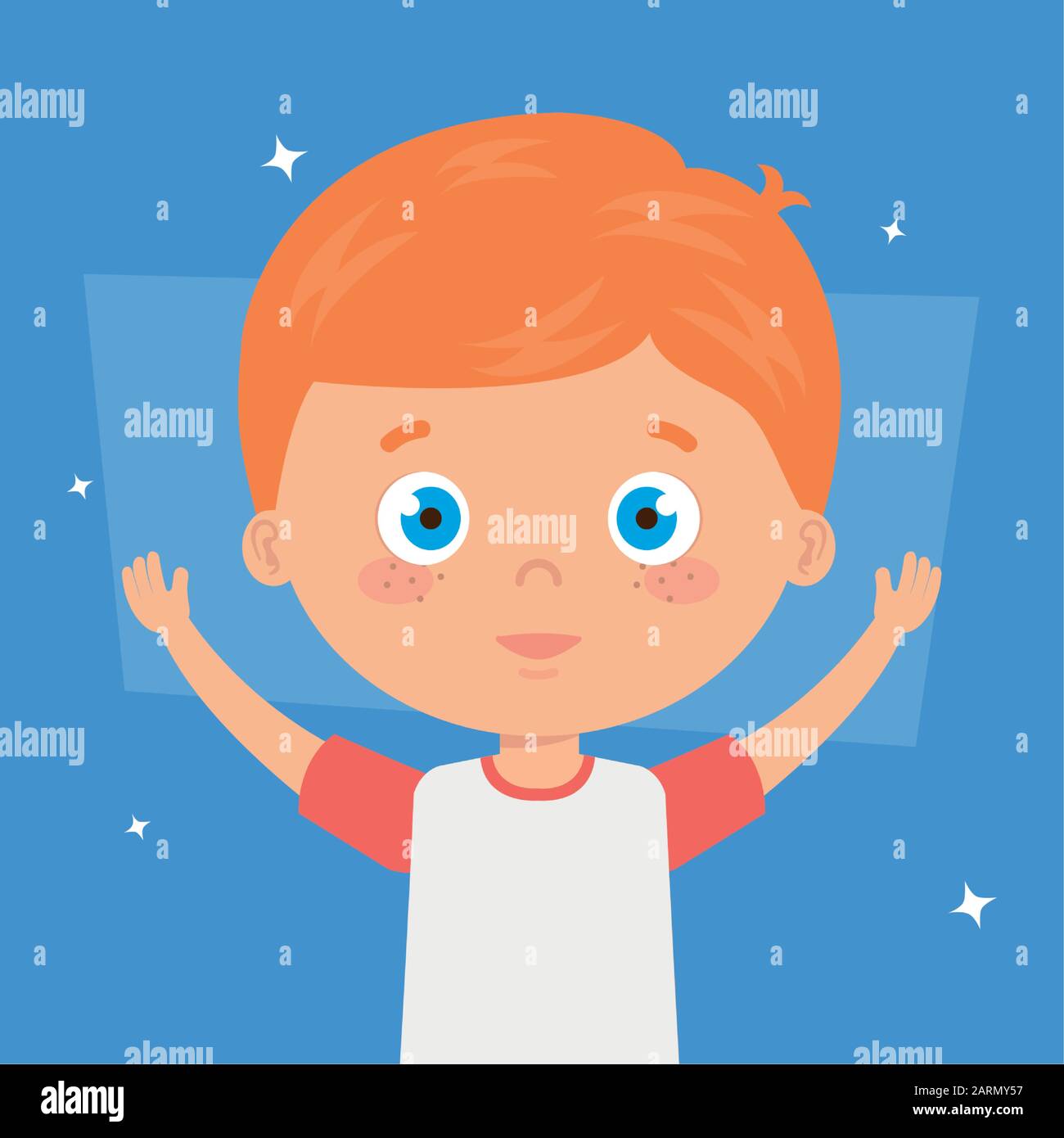 cute little boy with hands up avatar character Stock Vector Image & Art ...