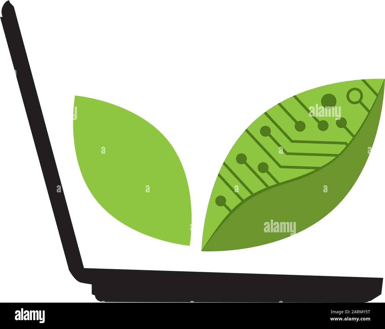 leaves and laptop Stock Vector Image & Art - Alamy