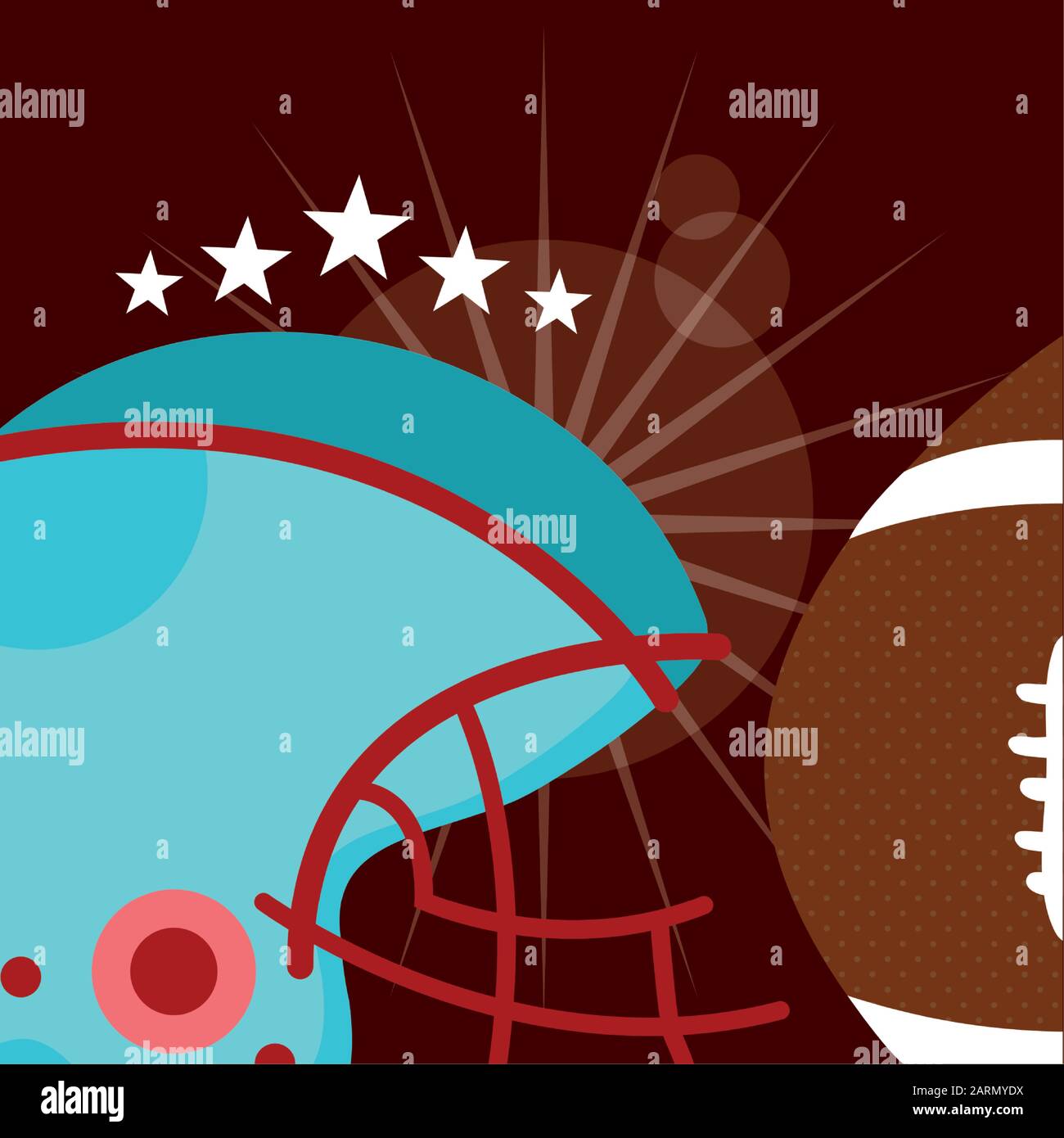 american football sport poster with balloon and helmet Stock Vector ...