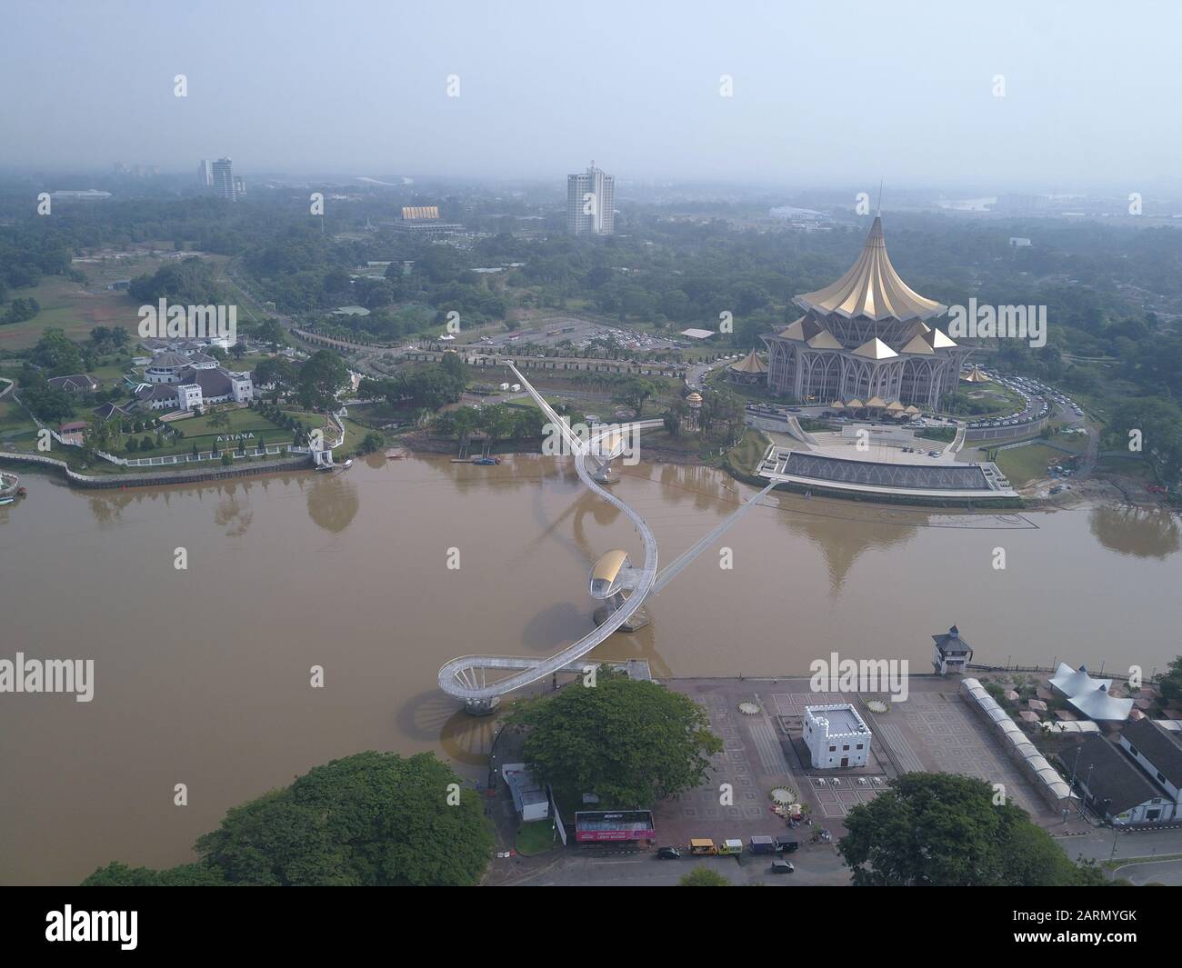 Kuching, Sarawak / Malaysia - November 8 2019: The buildings, landmarks ...
