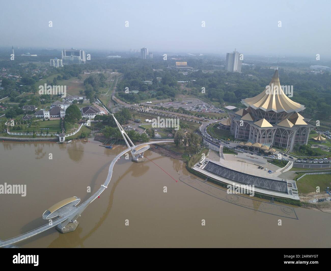 Kuching, Sarawak / Malaysia - November 8 2019: The buildings, landmarks ...