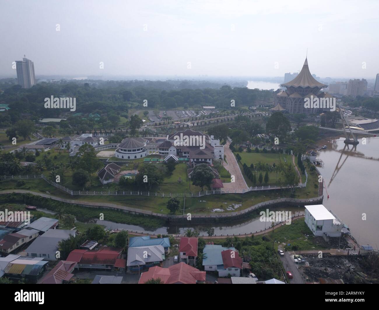 Kuching, Sarawak / Malaysia - November 8 2019: The buildings, landmarks ...