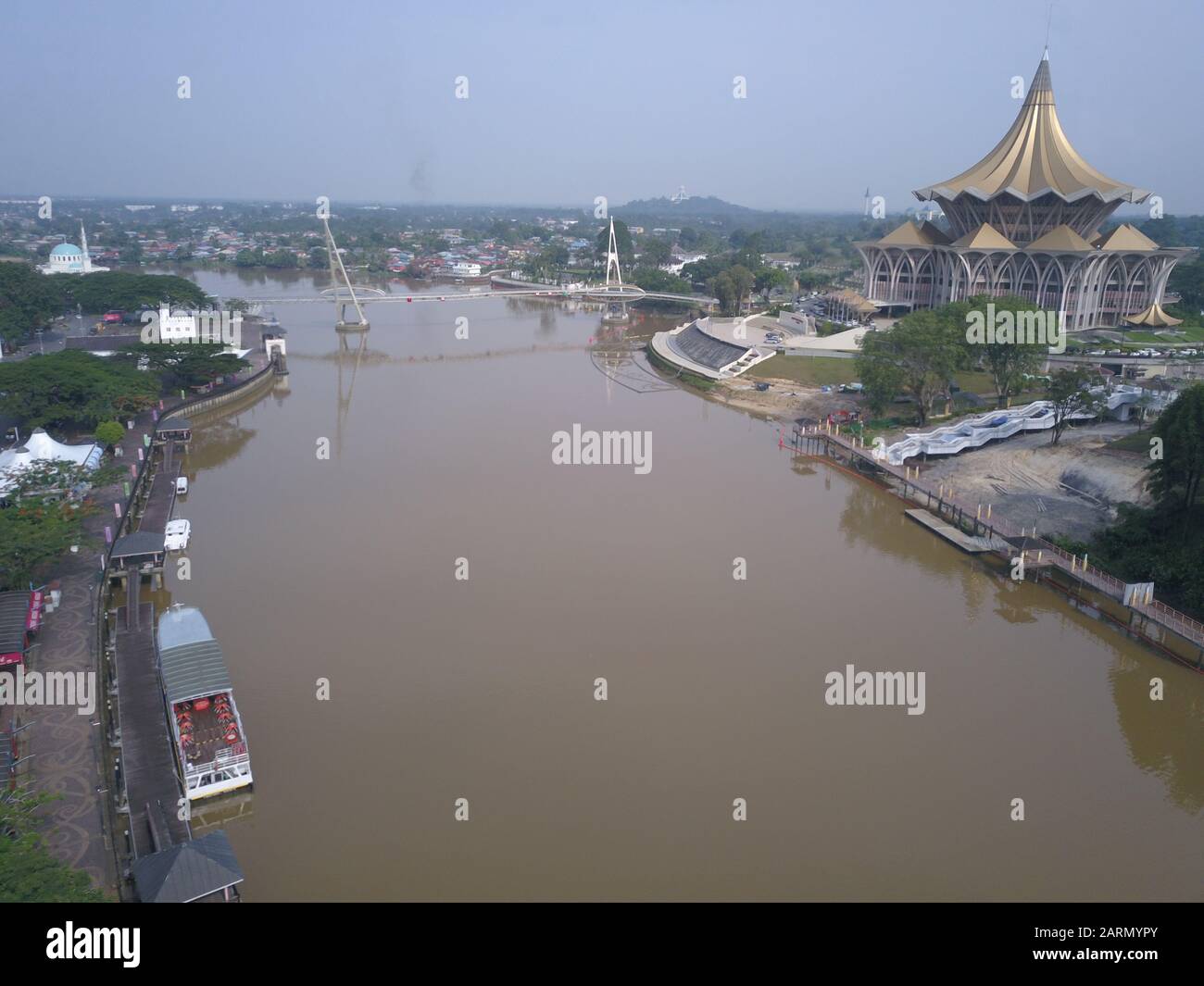 Kuching, Sarawak / Malaysia - November 8 2019: The buildings, landmarks ...
