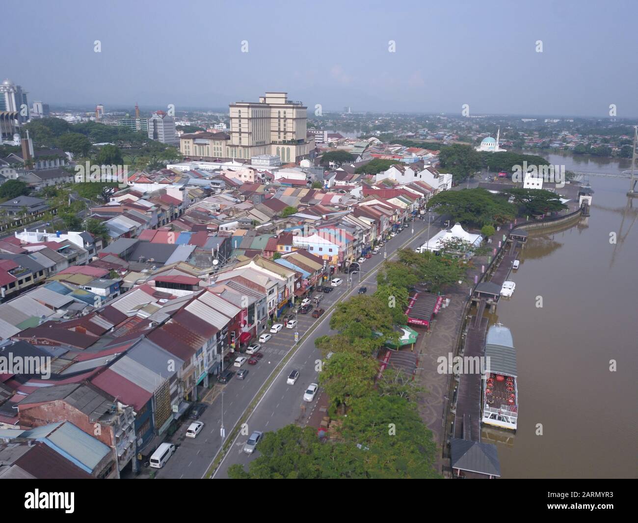 Kuching, Sarawak / Malaysia - November 8 2019: The buildings, landmarks ...