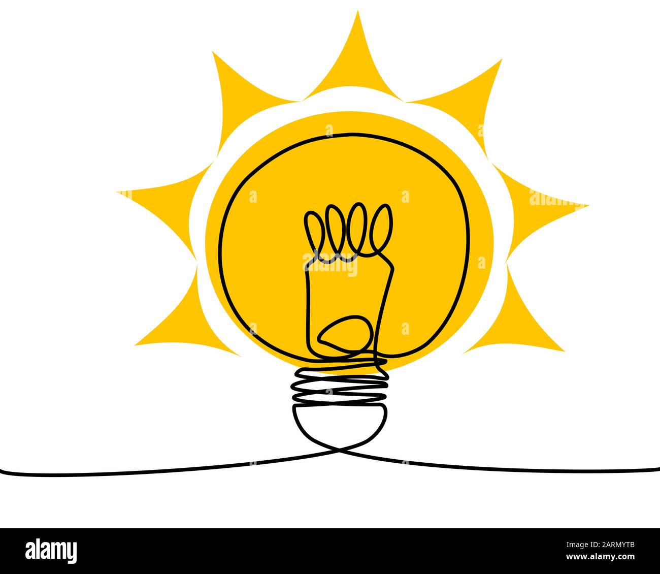 Vector of a light bulb shining Stock Vector Image & Art - Alamy