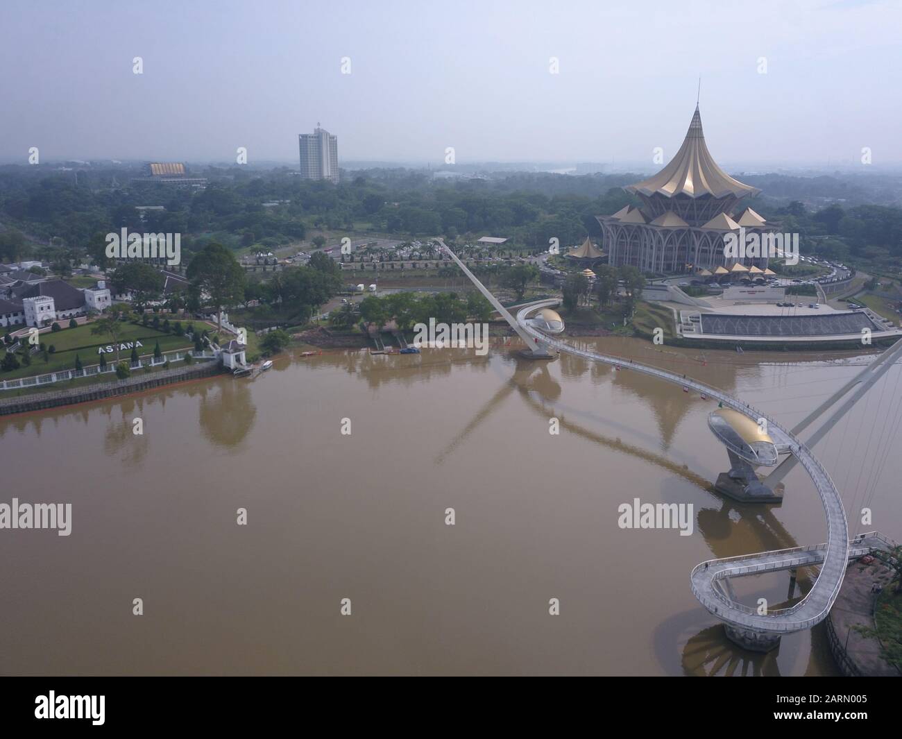 Kuching, Sarawak / Malaysia - November 8 2019: The buildings, landmarks ...