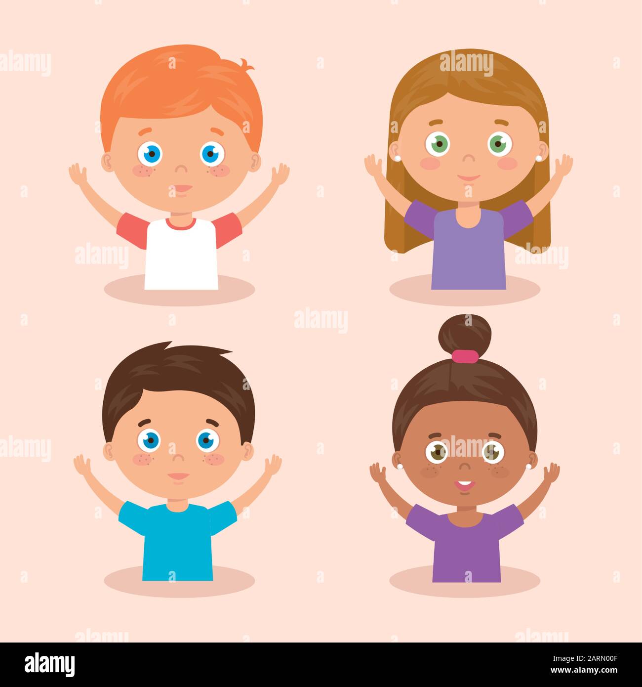 group of cute little children avatar characters Stock Vector Image ...