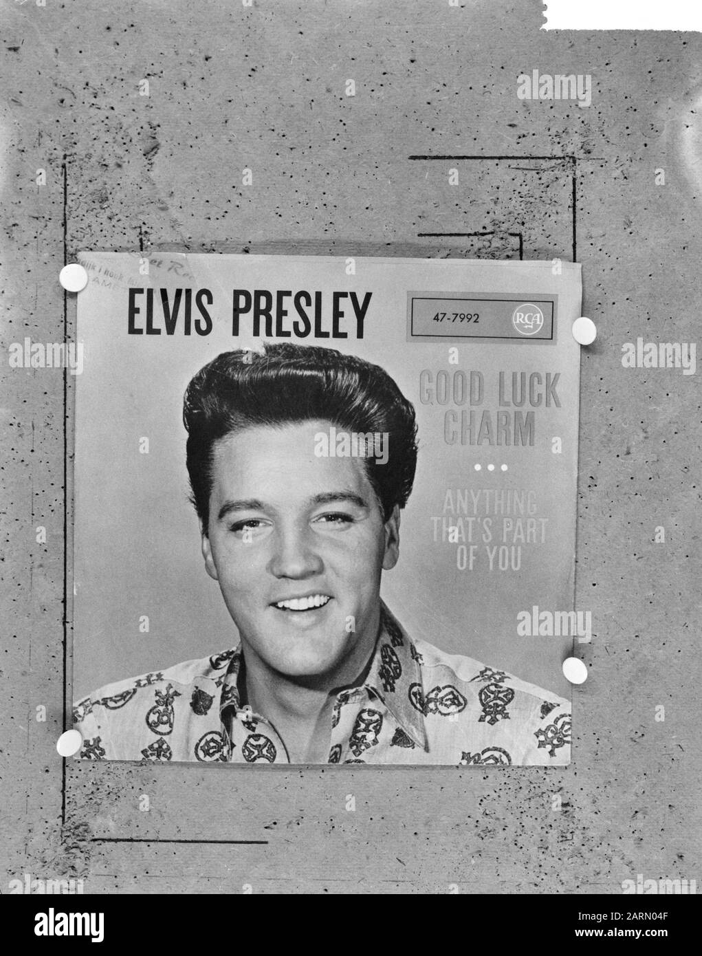 Elvis Presley [photo of cover of single Good Luck Charm] Date: February ...