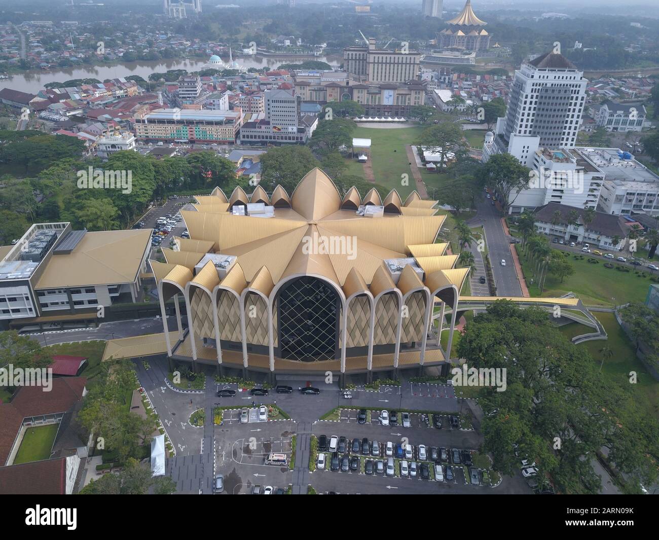 Kuching, Sarawak / Malaysia - November 8 2019: The buildings, landmarks ...