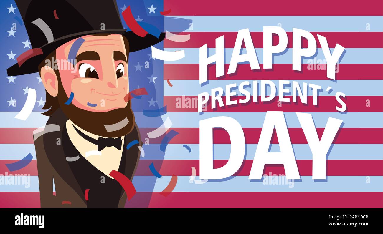 happy president day, president Abraham Lincoln vector illustration ...
