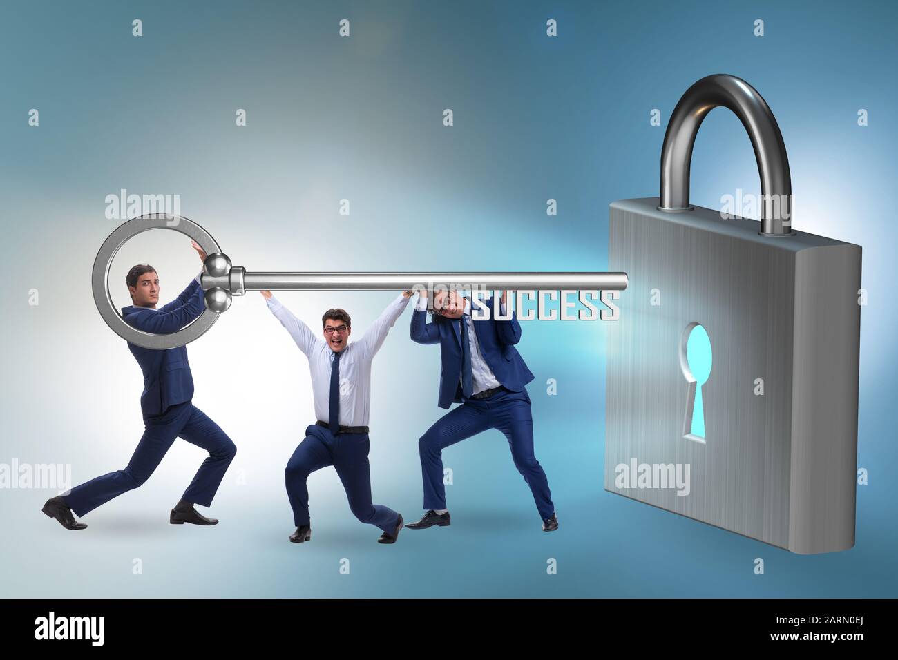 The businessmen achieving success through teamwork Stock Photo - Alamy