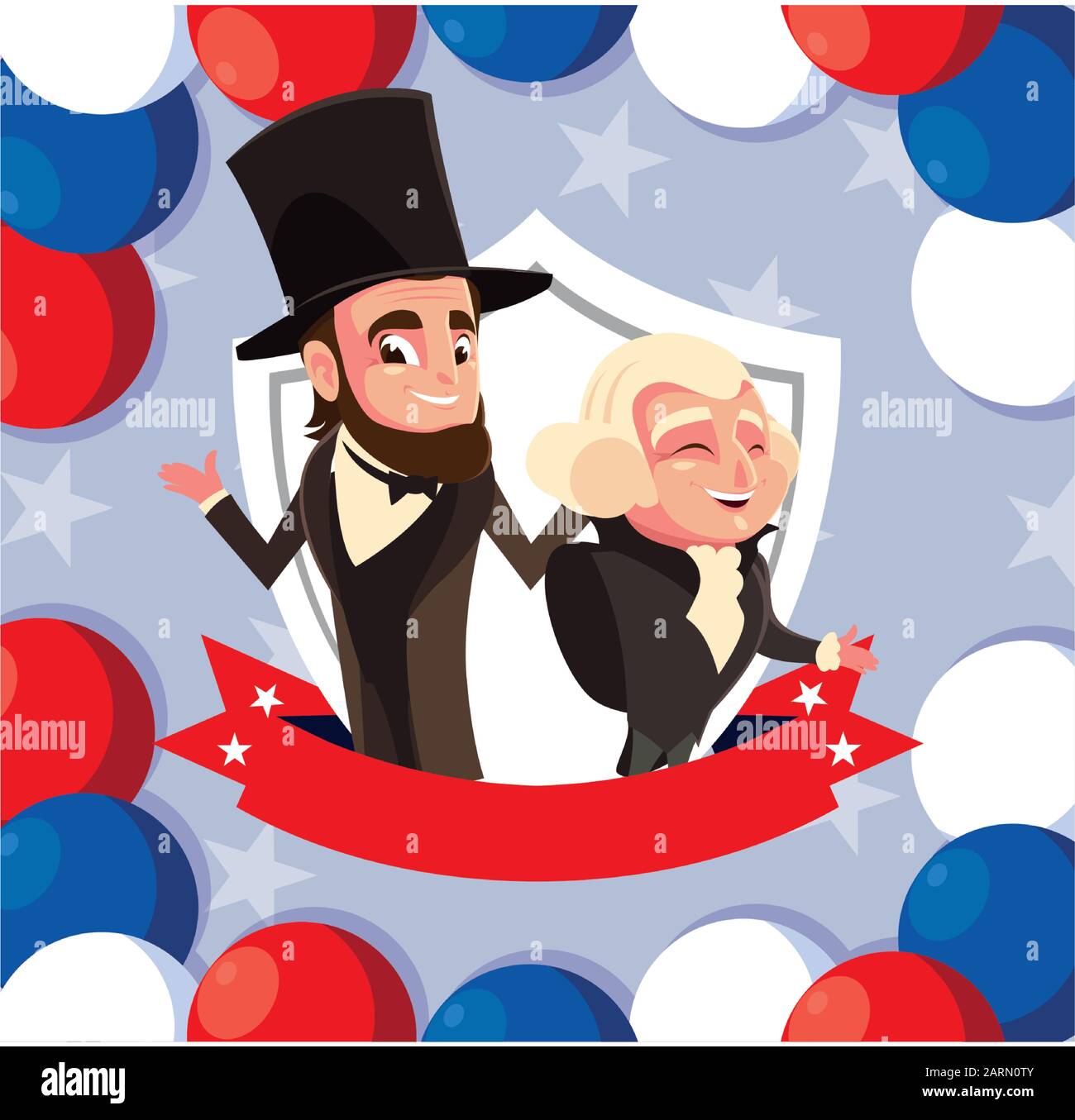 cartoon of presidents george washington and abraham lincoln, president ...