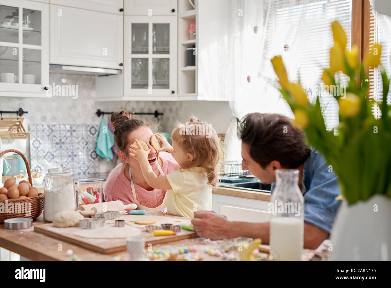 Two women enjoy fun baking hi-res stock photography and images - Alamy