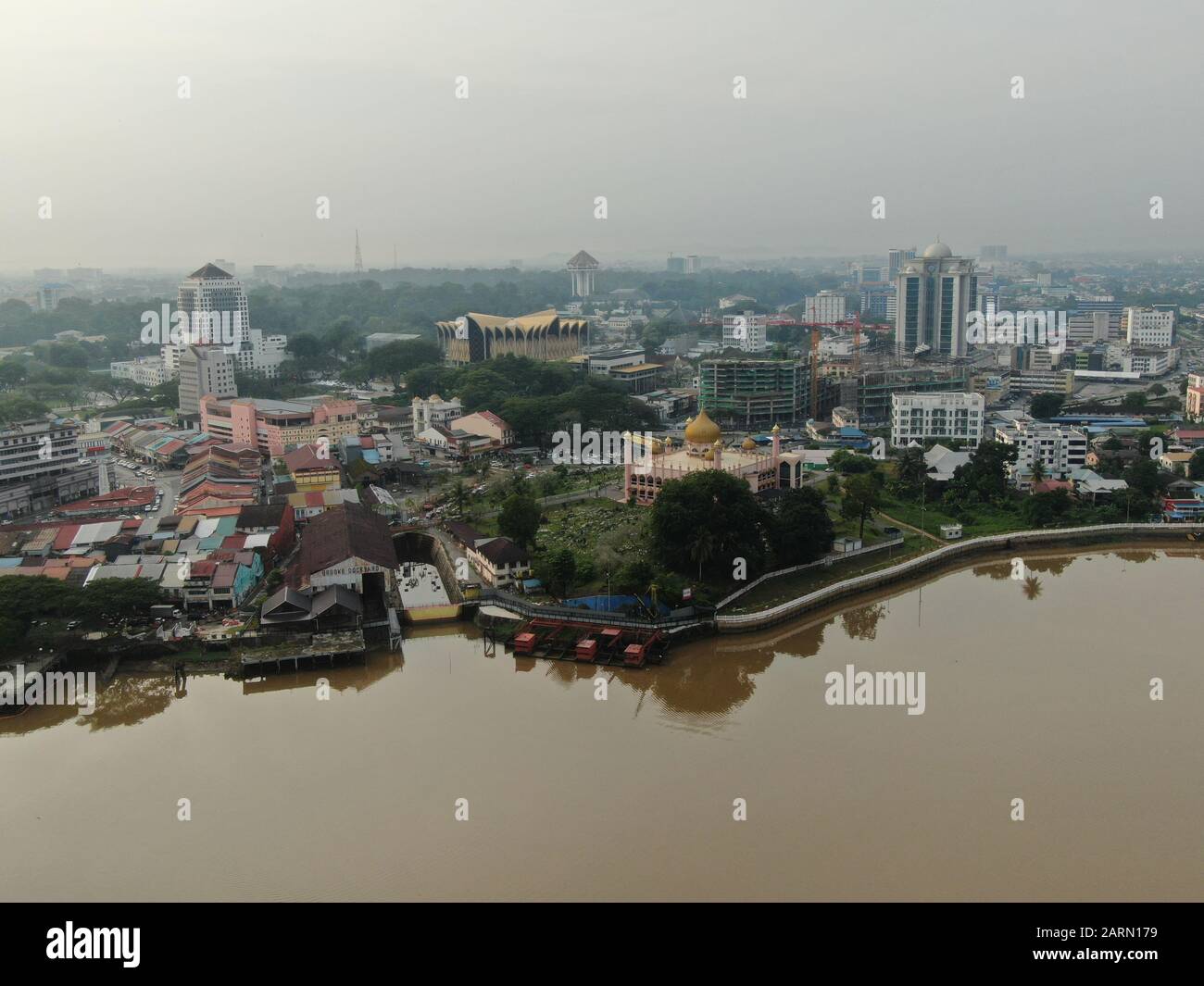 Kuching, Sarawak / Malaysia - November 8 2019: The buildings, landmarks ...