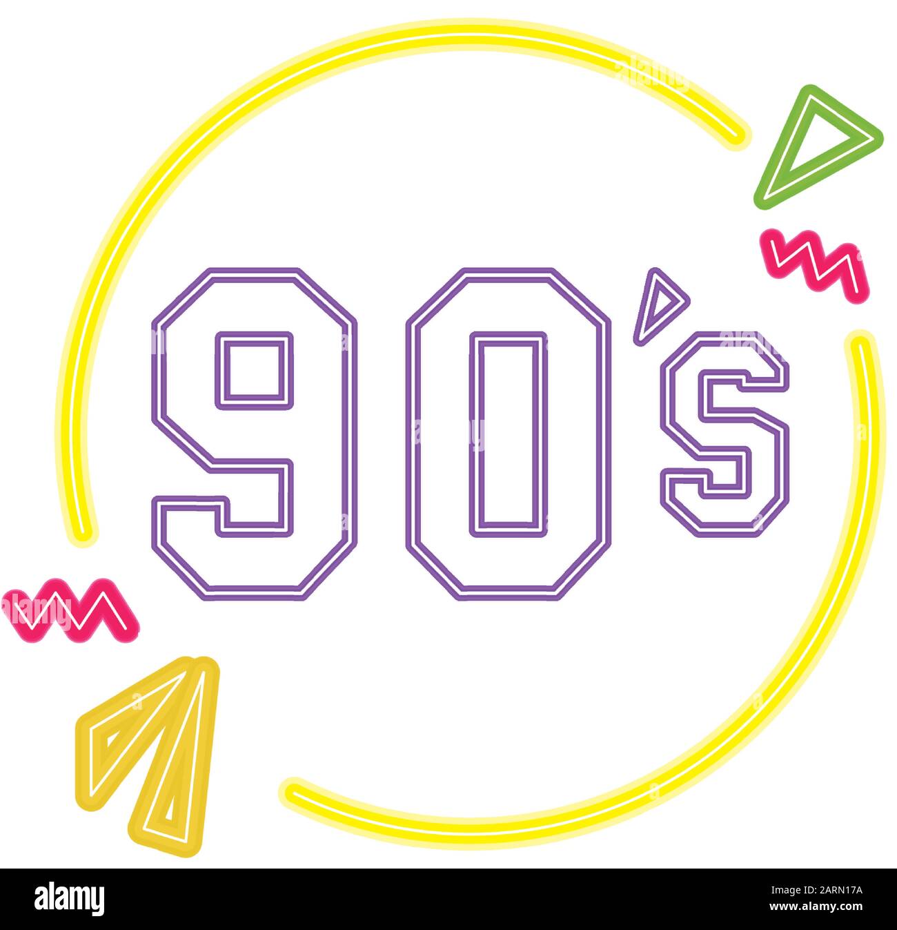 nineties sign retro style neon light Stock Vector Image & Art - Alamy