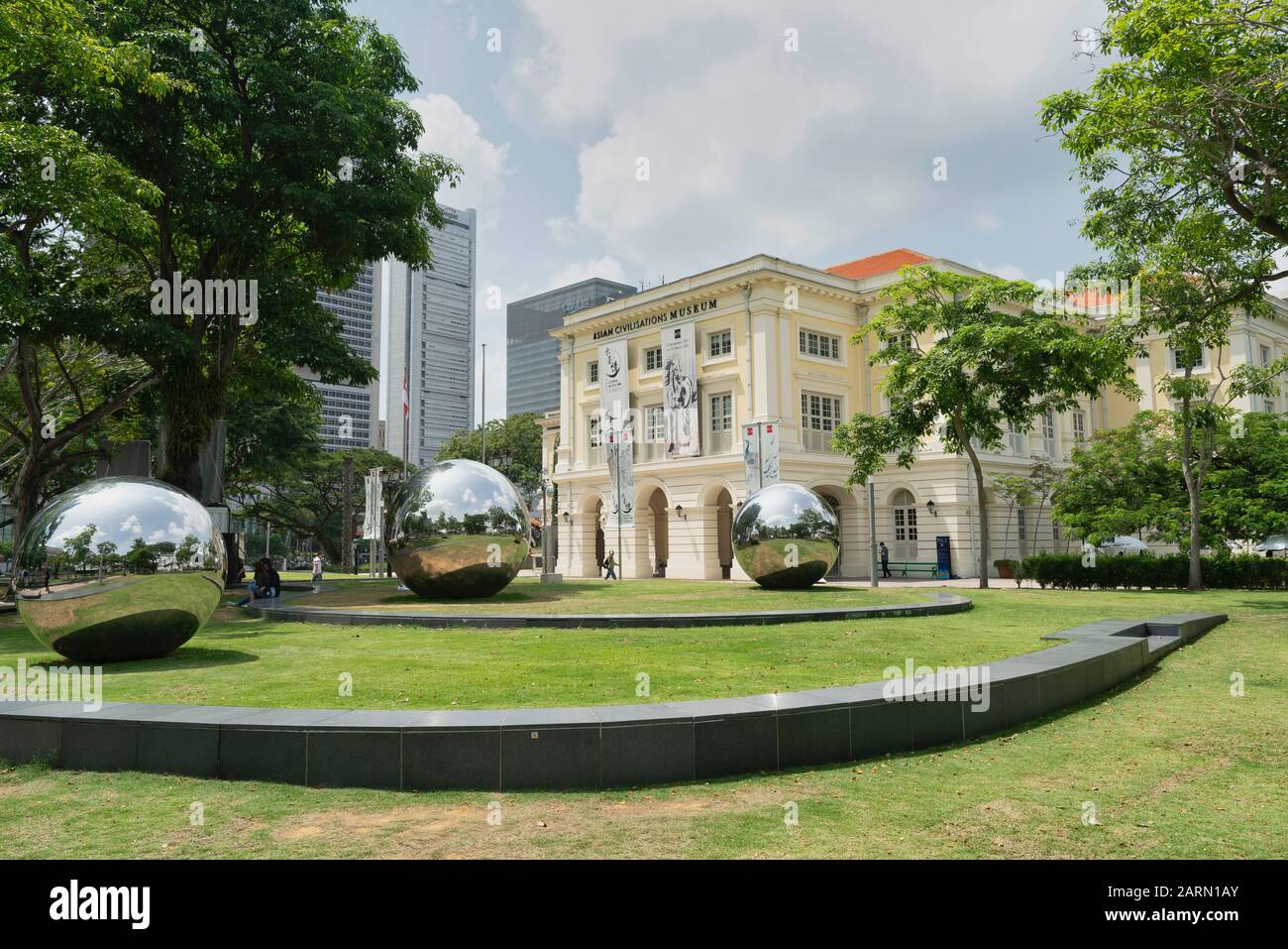 Singapore. January 2020. The view of the Asian Civilization Museum ...