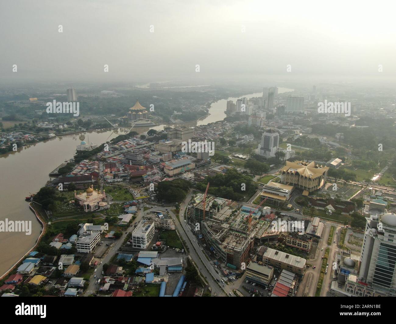 Kuching, Sarawak / Malaysia - November 8 2019: The buildings, landmarks ...