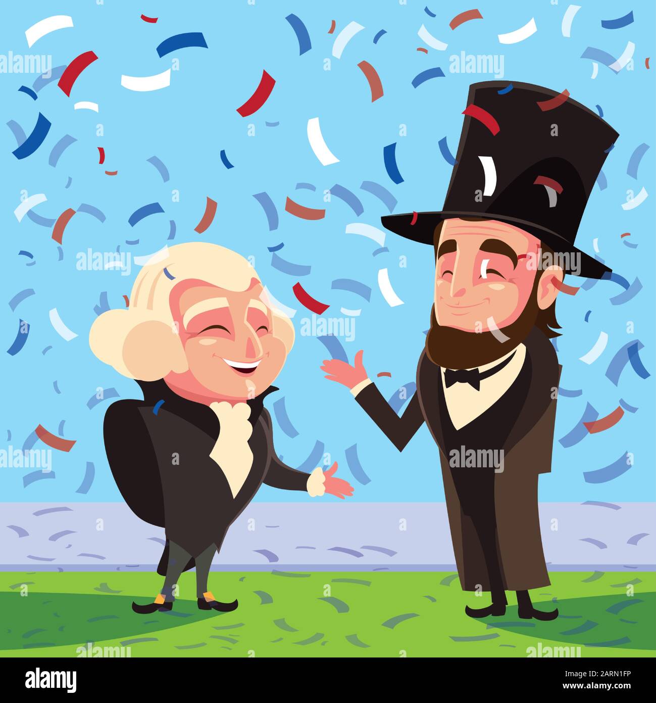cartoon of presidents george washington and abraham lincoln, president ...