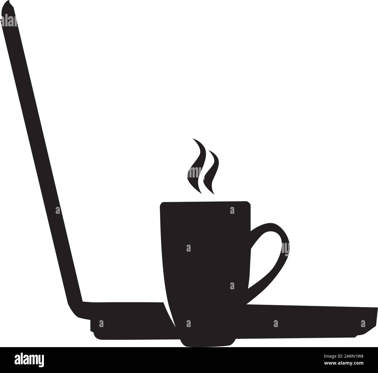 Desk laptop electronics Stock Vector Images - Alamy