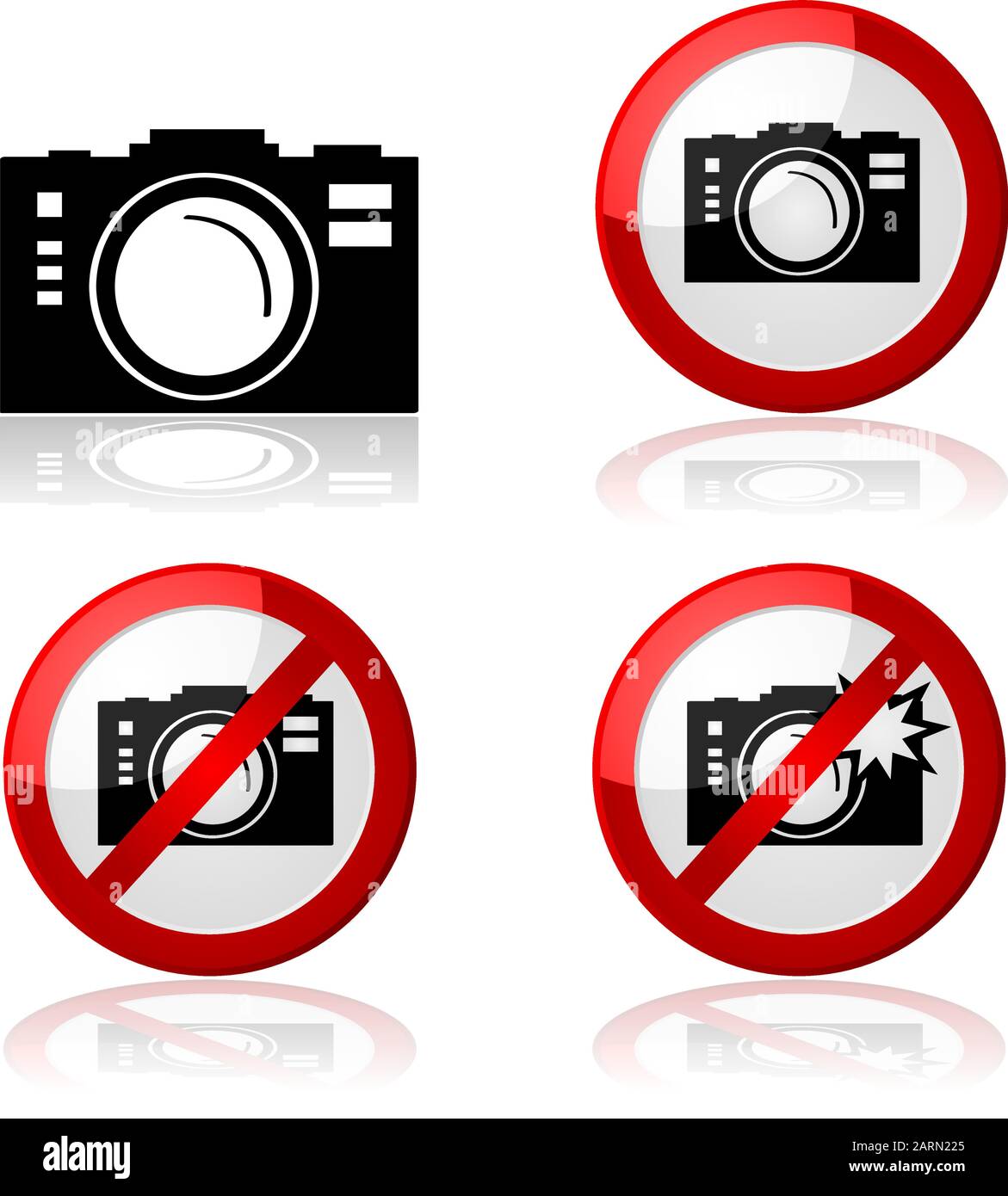 Icon set showing different signs for allowing or prohibiting ...