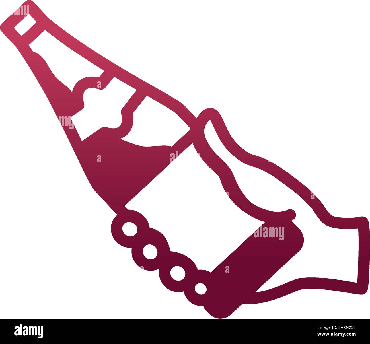 Isolated hand holding wine bottle vector design Stock Vector Image ...