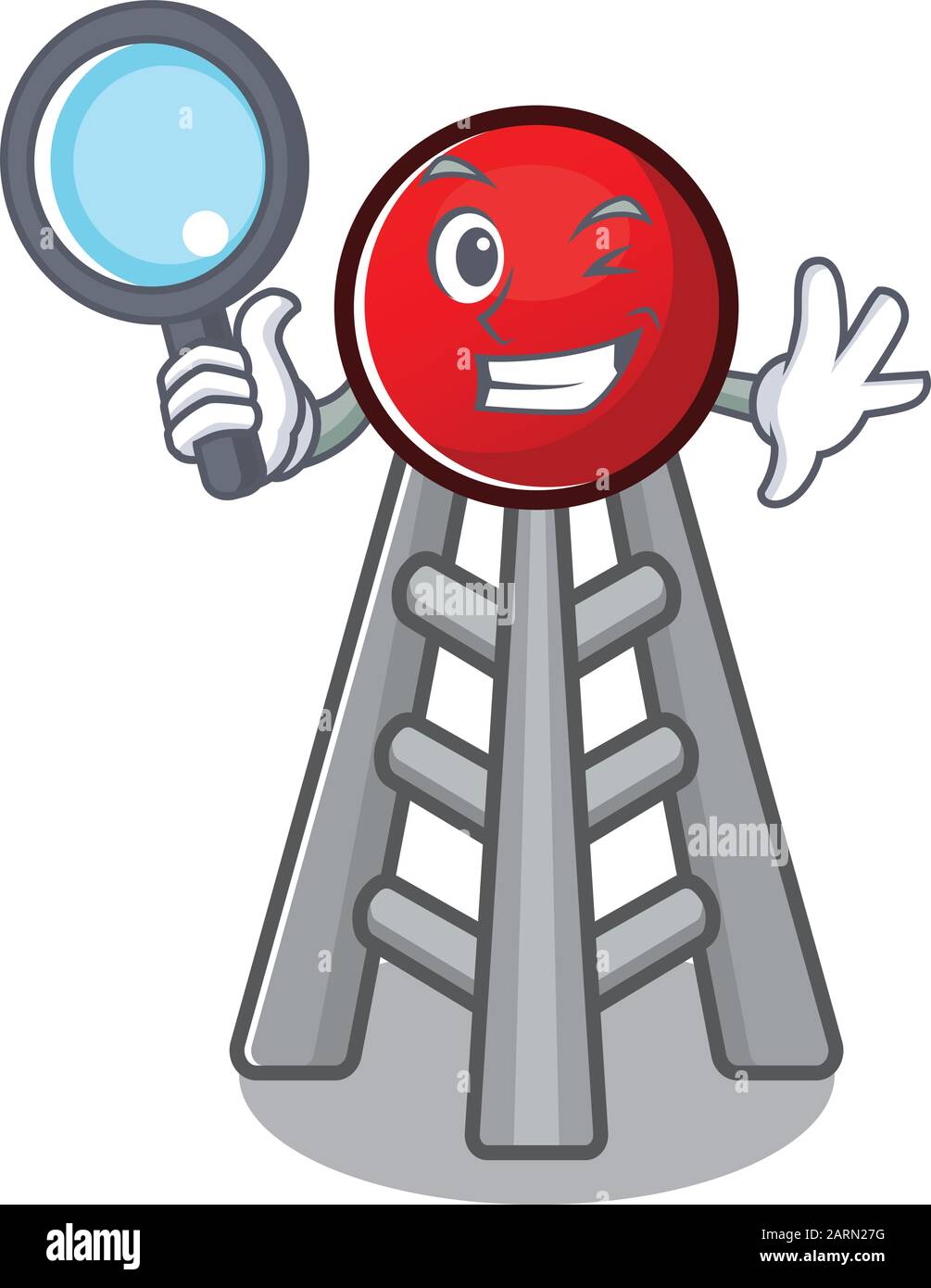 Cool and Smart radio tower Detective cartoon mascot style Stock Vector ...