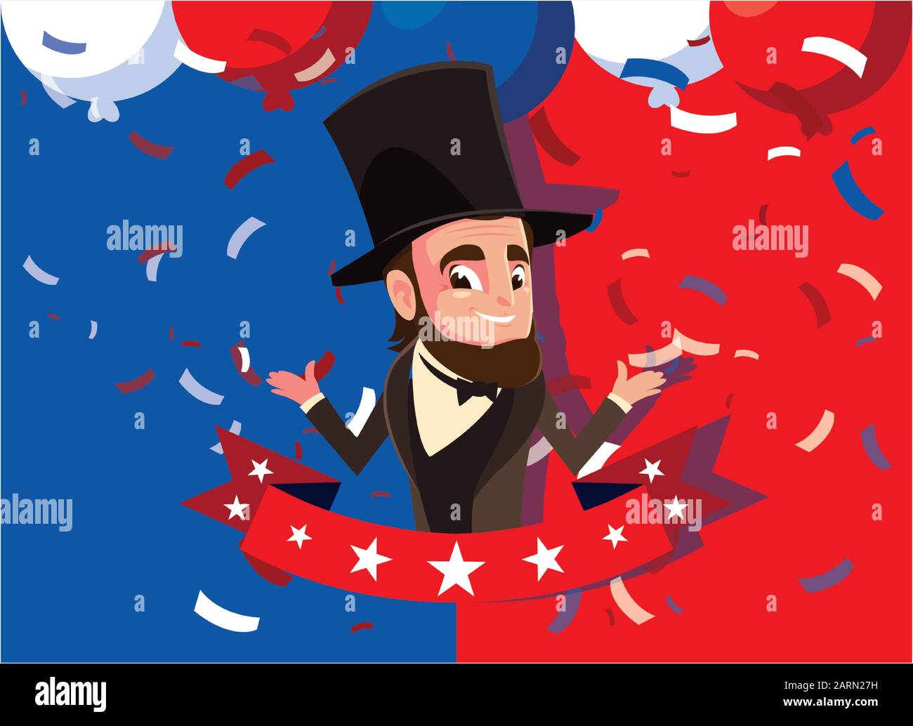 president abraham lincoln with ribbon, president day card vector ...