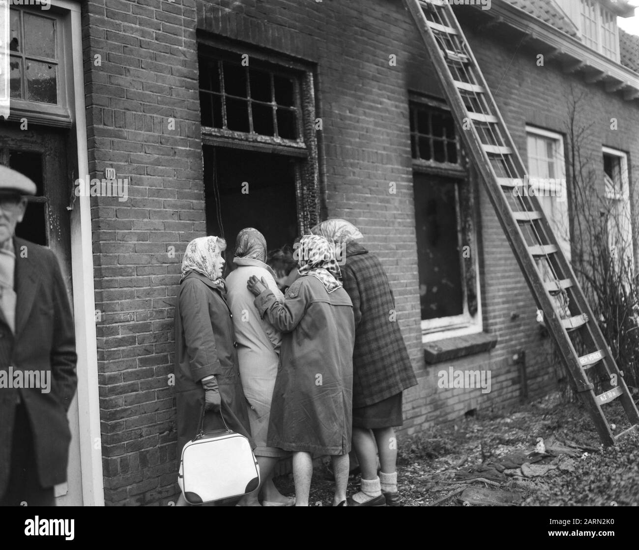 House of family Vroon in Geldermalsen burnt out. The interior of the ...