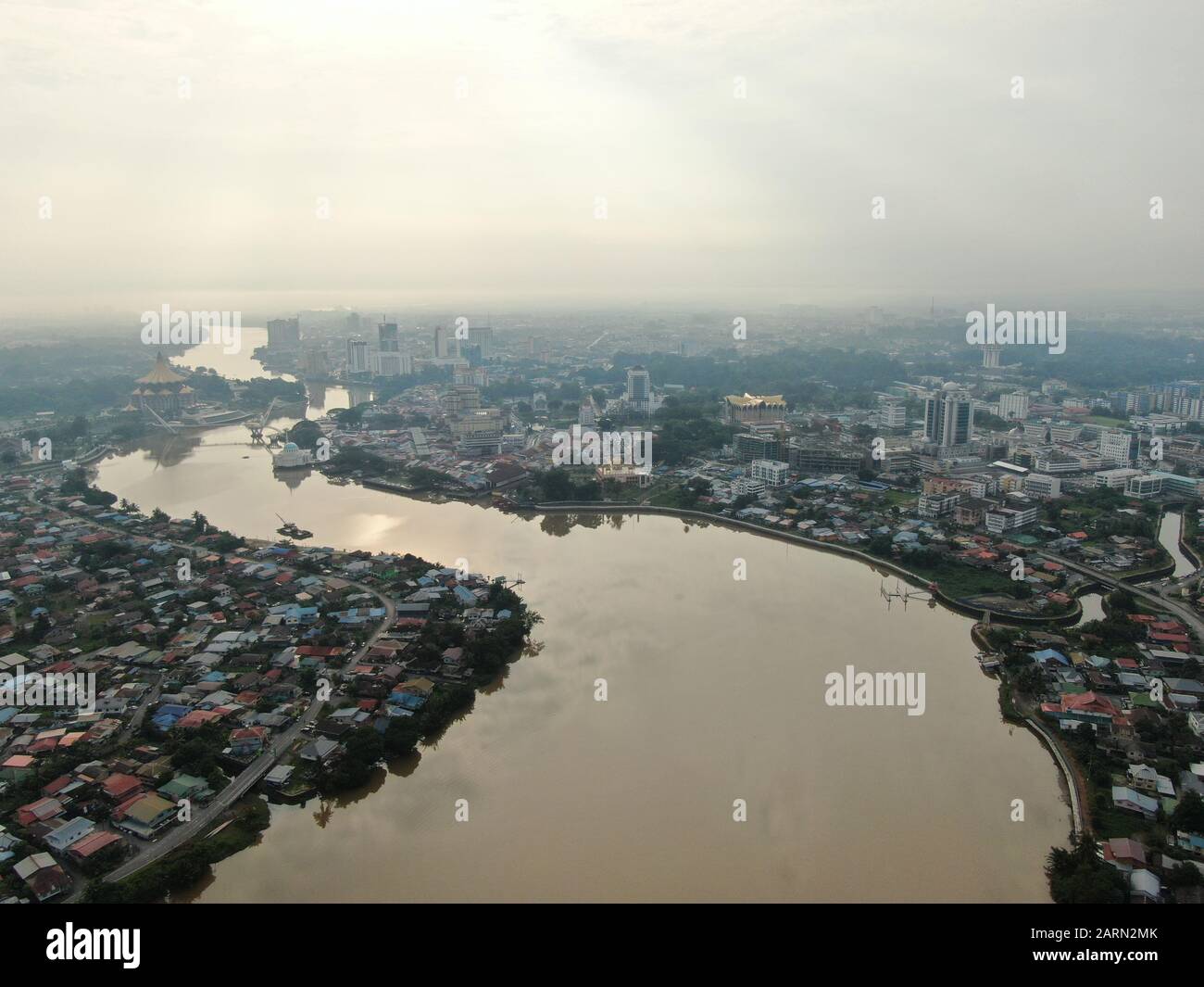 Kuching, Sarawak / Malaysia - November 8 2019: The buildings, landmarks ...