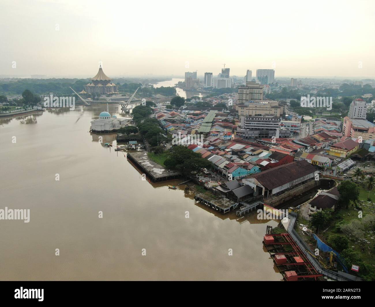 Kuching, Sarawak / Malaysia - November 8 2019: The buildings, landmarks ...